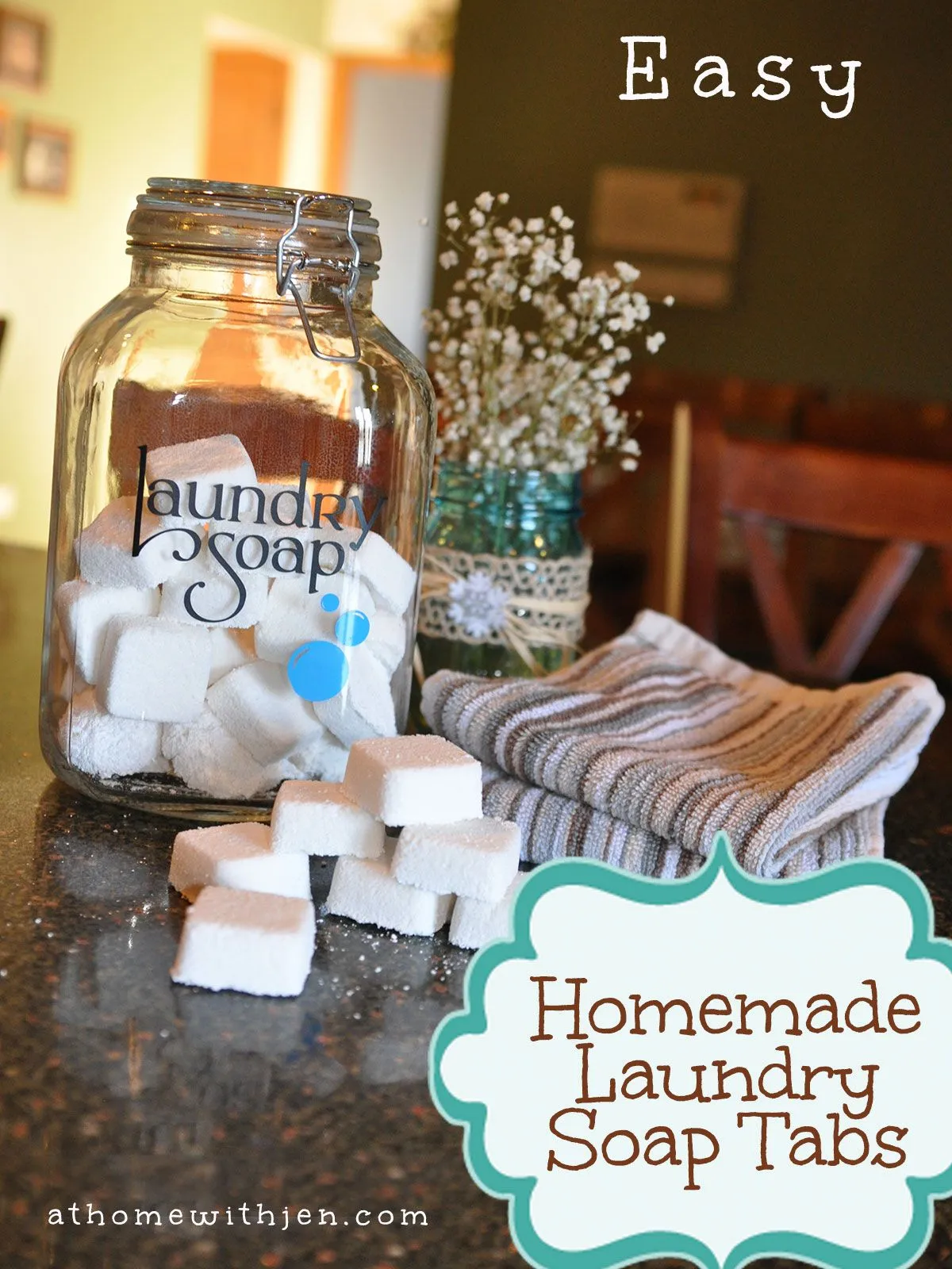 Homemade Laundry Detergent Tabs with Essential Oils